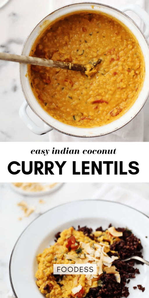 Easy Coconut Curried Lentils - Foodess