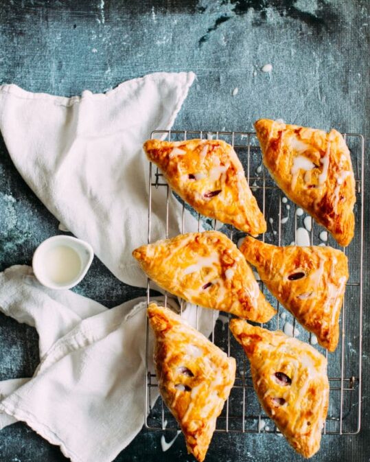 Cherry Cheese Turnovers with Almond Icing Recipe - Foodess.com