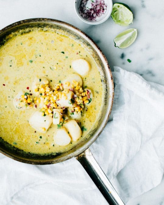 Thai Coconut Scallops with Corn Relish Recipe - Foodess.com