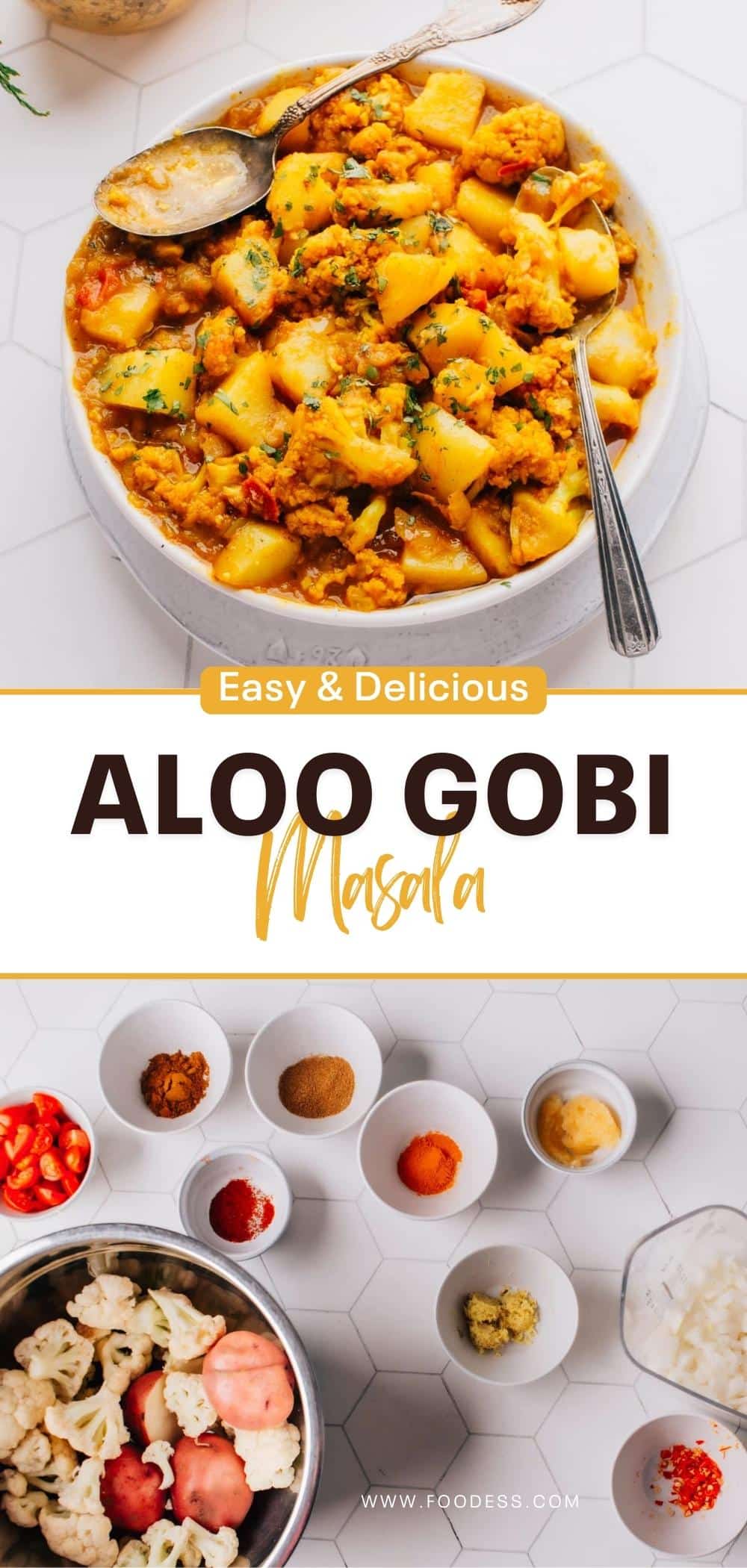 Aloo Gobi (Indian Cauliflower and Potato Curry) - Foodess