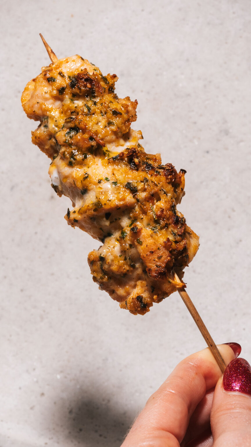 Juicy Chicken Skewers (Buttery Garlic Parmesan Marinade!)