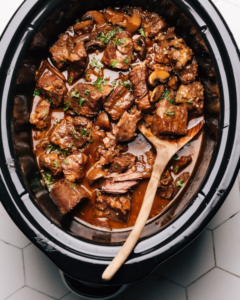 Meltingly-Tender Crockpot Beef Tips (with Easy Gravy!)